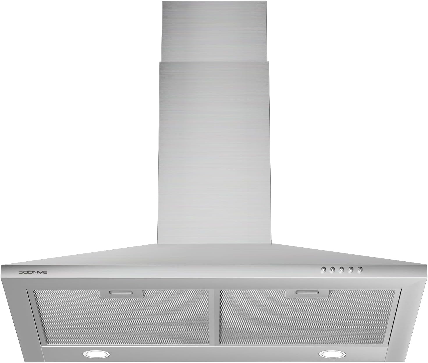 SOONYE 450 CFM 30 inch Range Hood, Stainless Steel Wall Mount Vent Hood, Convertible to Ductless/Ducted with LED Lights, 3 Speed Exhaust Fan