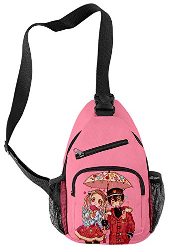 HANDAFA Toilet-bound Hanako-kun Sling Backpack Cute Single Shoulder Bag For Boys Girls(Pink Couple)