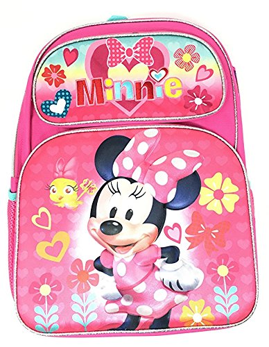 Minnie Mouse Deluxe Girls' 3D 16" Large Pink Backpack