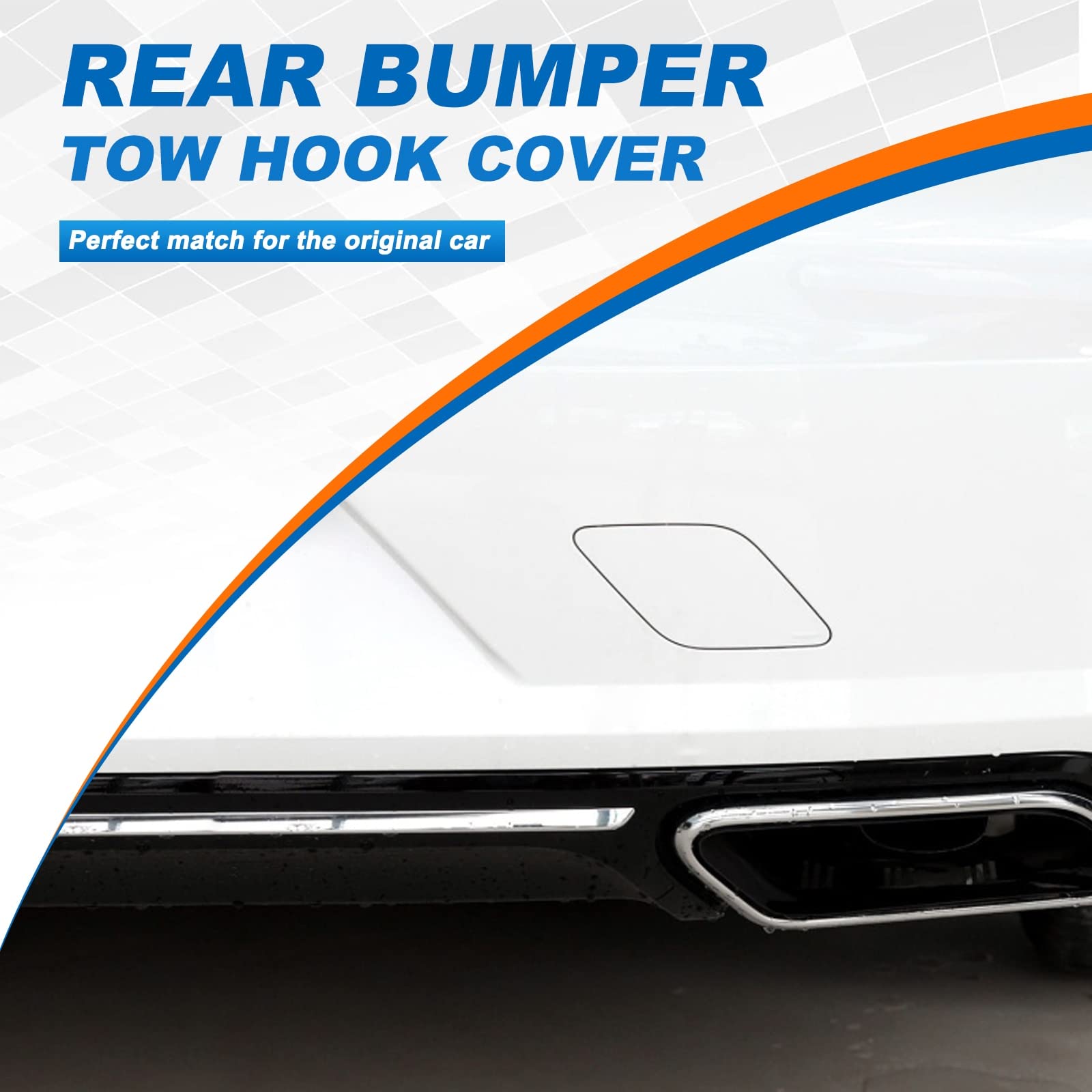 CZShiYue Rear Bumper Tow Hook Cover Fit for Volvo S90 2017 2018 2019 Towing Eye Cap 31383298 398400101 (Black, Right Passenger Side) Xinpinsai