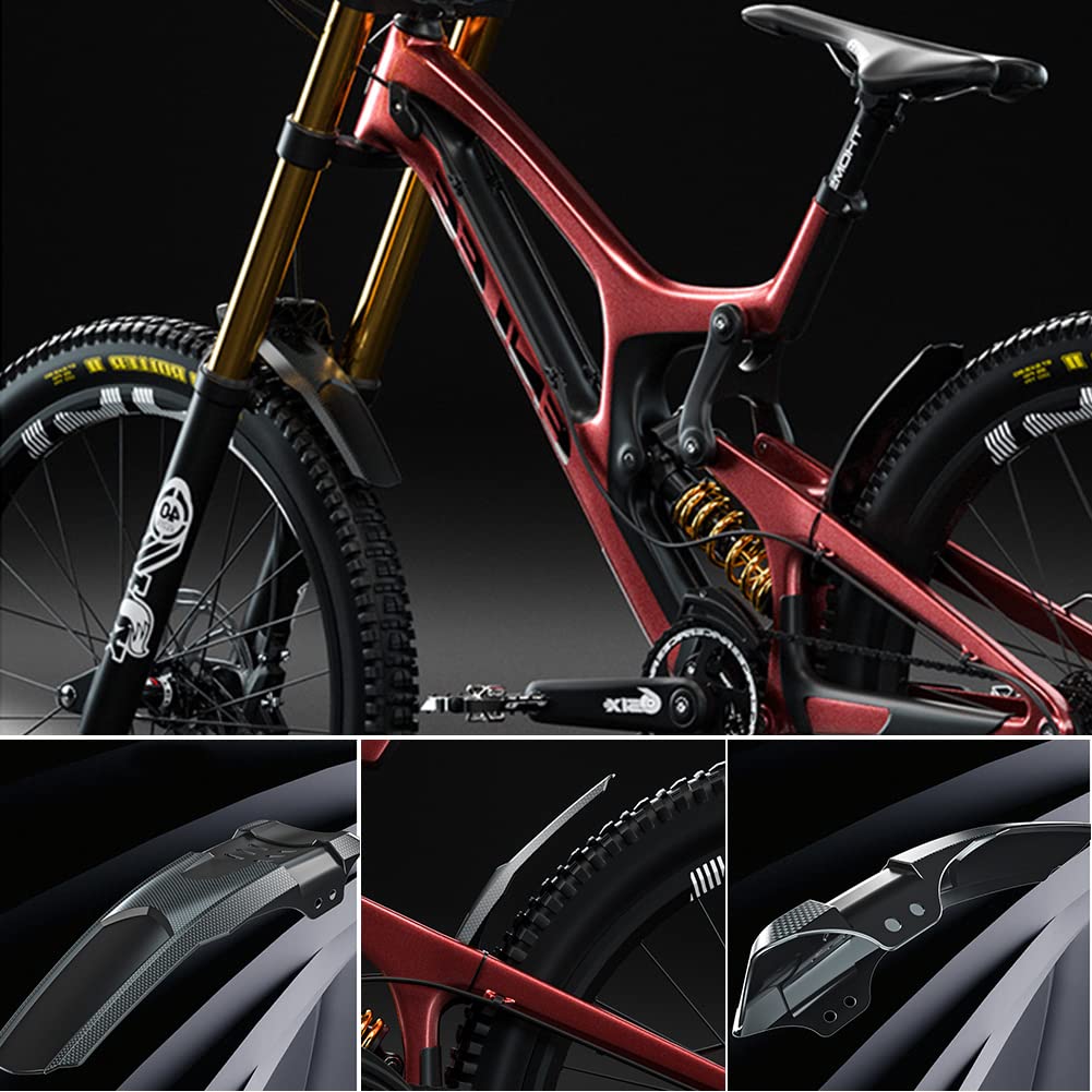 EZESO ESSENTIAL SKINCARE Mountain Bike Fender, MTB Mudguard, Front and Rear Bicycle Mudguard, Mud Guard Fits 20" 26" 27.5" 29" Universal Bike(2PCS)