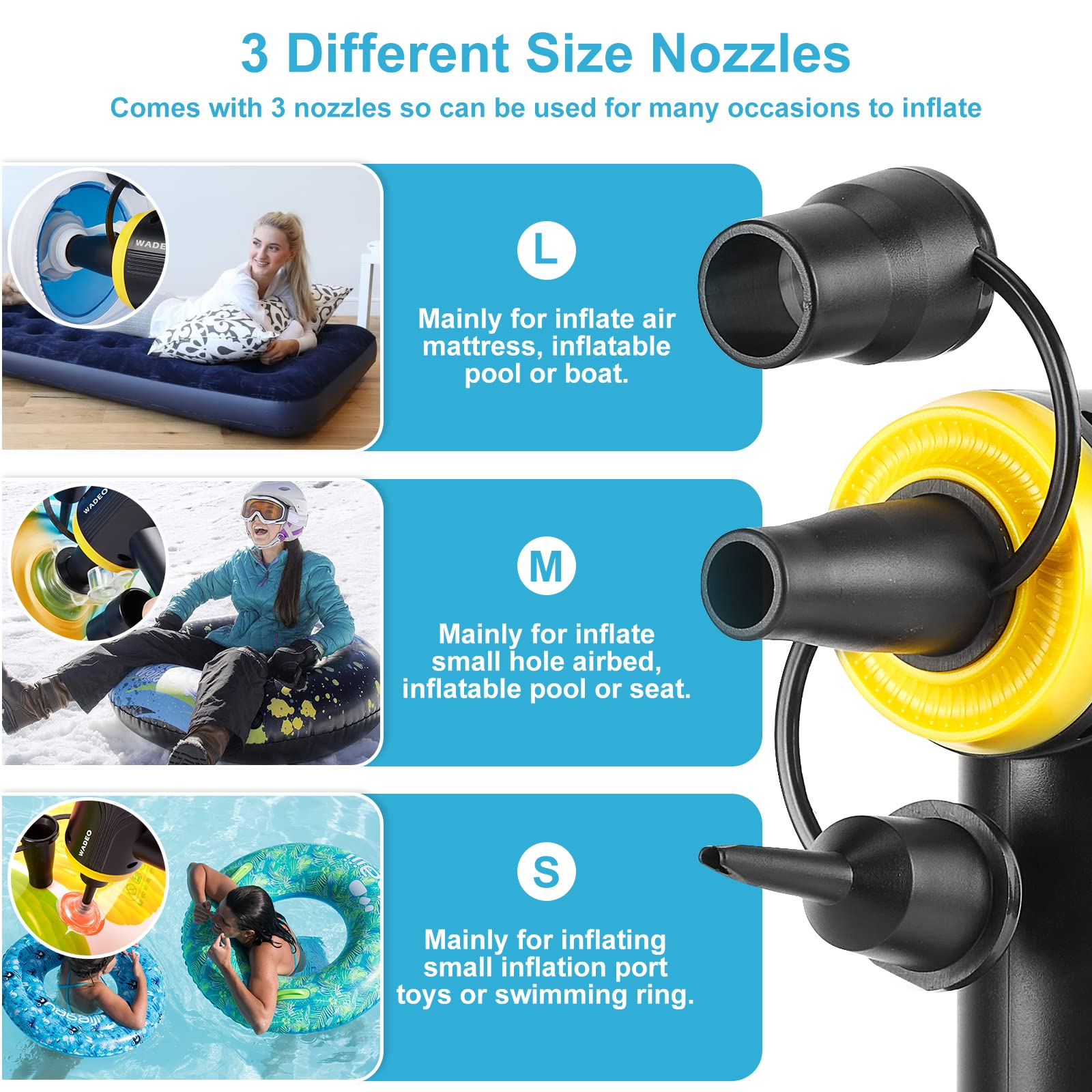 WADEO Handheld Vacuum Cordless, Car Vacuum Cordless Rechargeable 9000Pa, Hand Held Vacuum, Mini Vacuum with Blower, Portable Car Vacuum with LED Light, Wireless Vacuum Cleaner for Home Pet & Office