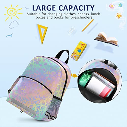 Kids Backpack for boys Toddler Bags Rainbow Leopard Rose Gold Cheetah Children Preschool Kindergarten Small 3-7 Years Old Chest Strap