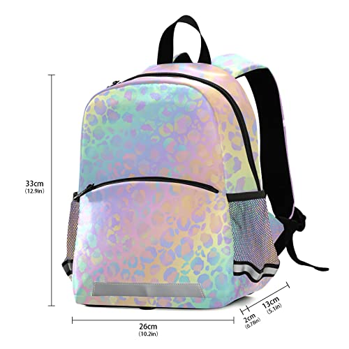 Kids Backpack for boys Toddler Bags Rainbow Leopard Rose Gold Cheetah Children Preschool Kindergarten Small 3-7 Years Old Chest Strap