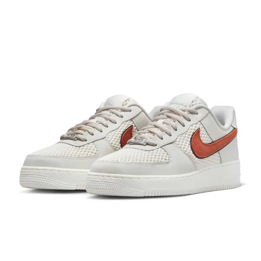 Nike Women's Air Force 1 Low Basketball Shoe, Sail/Orange Trance-black-metal, 8