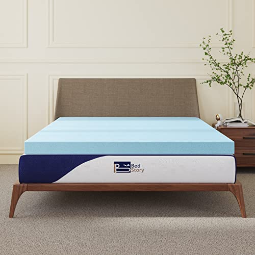 BedStory 3 Inch Mattress Topper King - Medium Firm Mattress Topper - 100% Memory Foam - Cooling Gel Infused Memory Foam - CertiPur Certified