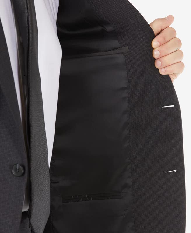 Calvin Klein Men's Slim-Fit Wool Suit Separates Jacket (Black/Brown, 40R)