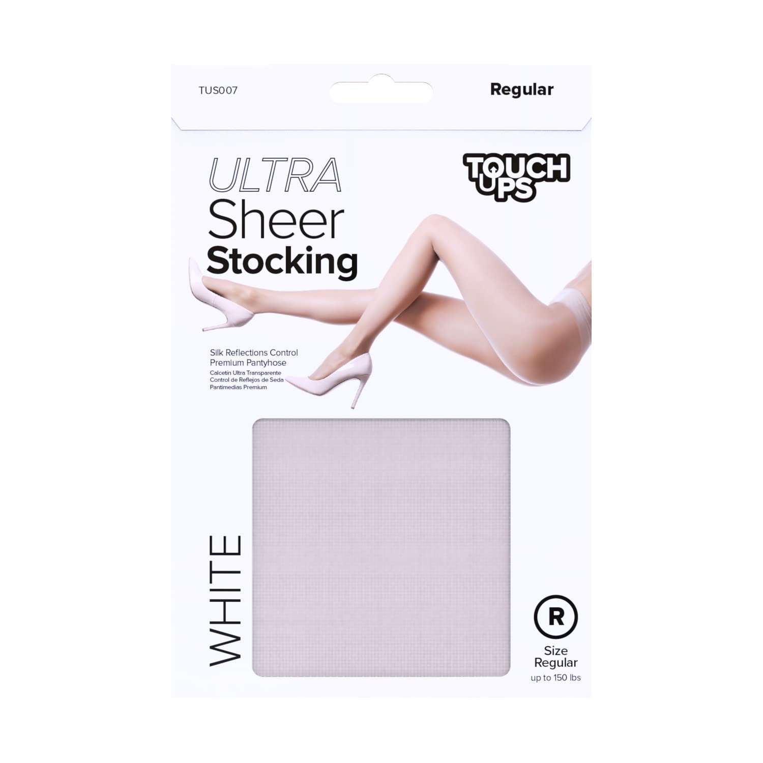 TouchUps Ultra Sheer Stocking Silk Reflections Control Premium Pantyhose Sheers Stockings (as1, alpha, xx_l, regular, regular, White)