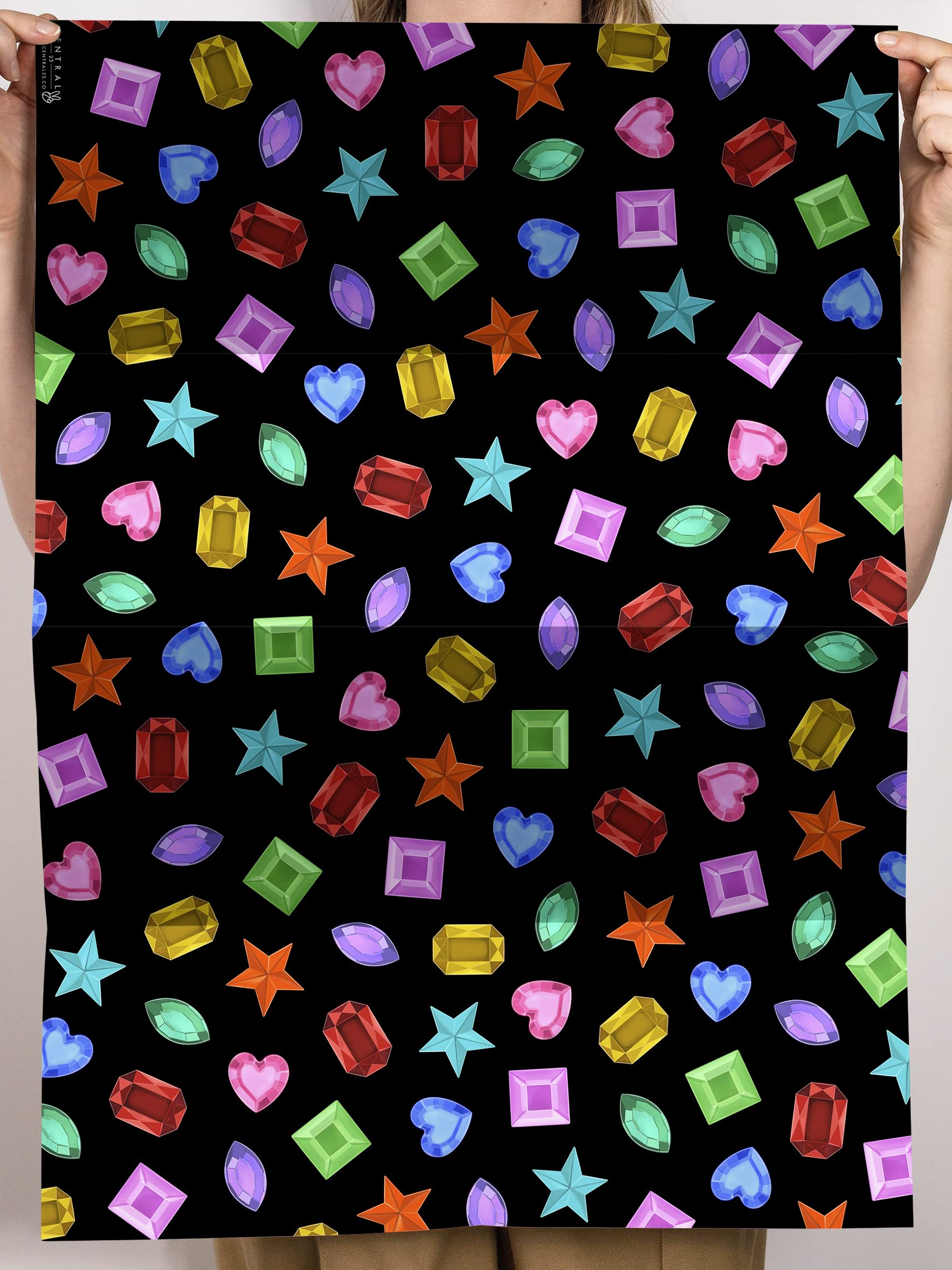 CENTRAL 23 Black Wrapping Paper - 6 Gift Wrap Sheets - Birthday Wrapping Paper Female Her Women - Comes With Stickers - Recyclable