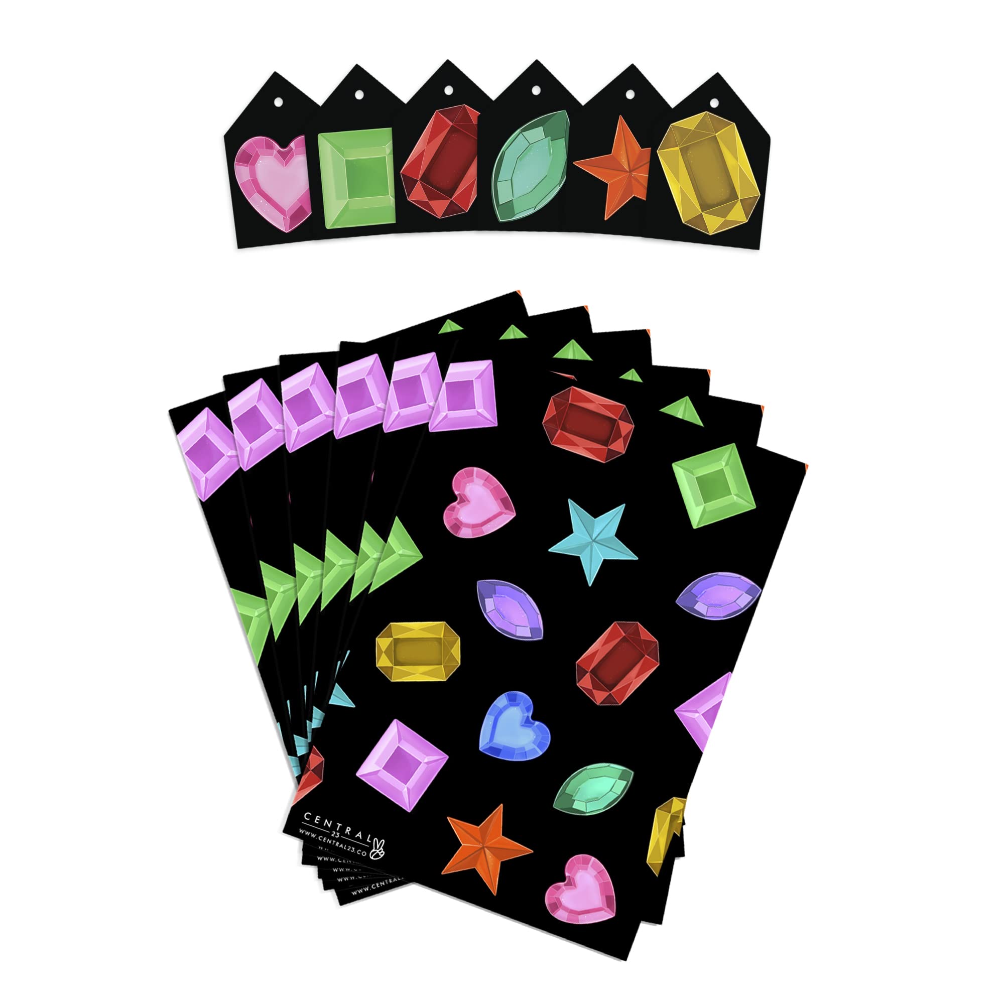 CENTRAL 23 Black Wrapping Paper - 6 Gift Wrap Sheets - Birthday Wrapping Paper Female Her Women - Comes With Stickers - Recyclable