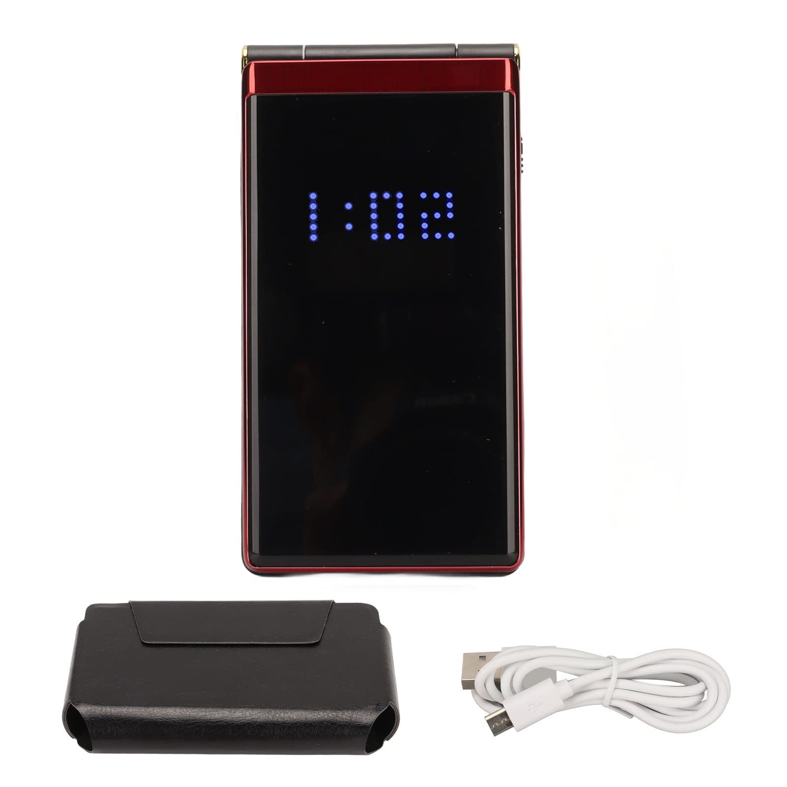 Diydeg Senior Flip Cell Phone, 2.8 Inch Screen Flip Phone for Seniors with Big Buttons, LED Flashlight, Audio Speaker, 5900mAh, Easy to Use, MP3 MP4 Unlocked Phones for Elderly (Red)