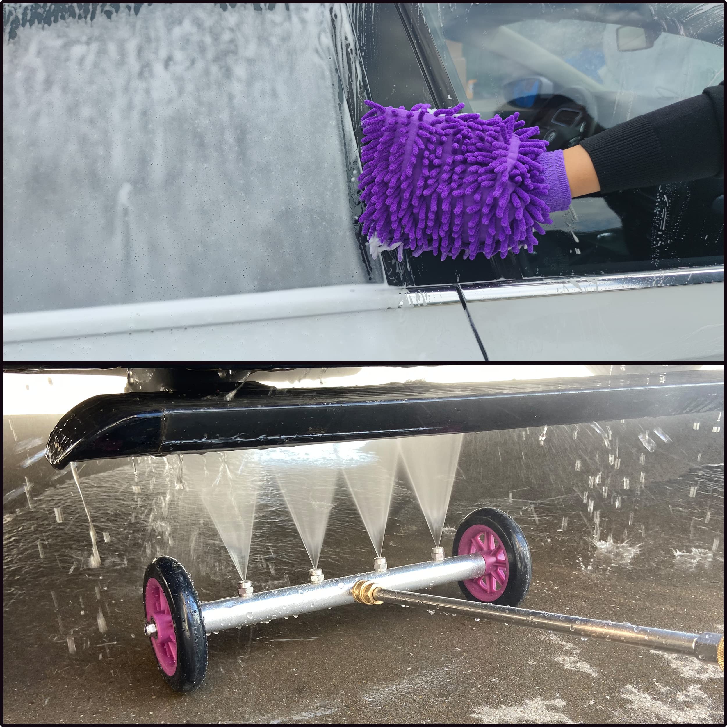 PWACCS Pressure Washer Undercarriage Cleaner – 16 Inch Power Washer Under Carriage Spray – High Pressure Washing Under Car Attachment with 3 Pcs Extension Wand – 4000 PSI