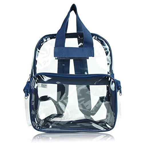 DALIX Small Clear Backpack Bag in Navy Blue