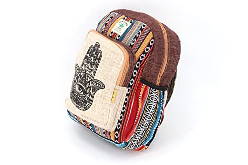 Unique Hand Print Mini Hemp Backpack Small Back Pack Hippie Bag Pack Festival Bag Pack 100% Hemp|100 VEGAN| FAIR TRADE | Handmade with Love