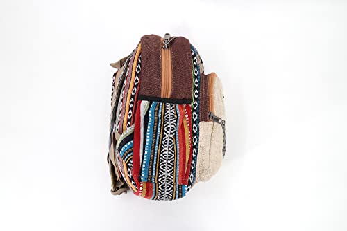 Unique Hand Print Mini Hemp Backpack Small Back Pack Hippie Bag Pack Festival Bag Pack 100% Hemp|100 VEGAN| FAIR TRADE | Handmade with Love