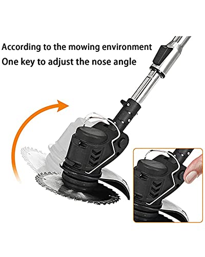 Electric String Trimmer Weed Wacker Lawn Edger with 2 Li-Ion Battery 1 Charger and 16 Cutting Blades for Lawn Yard Garden Bush Trimming & Pruning