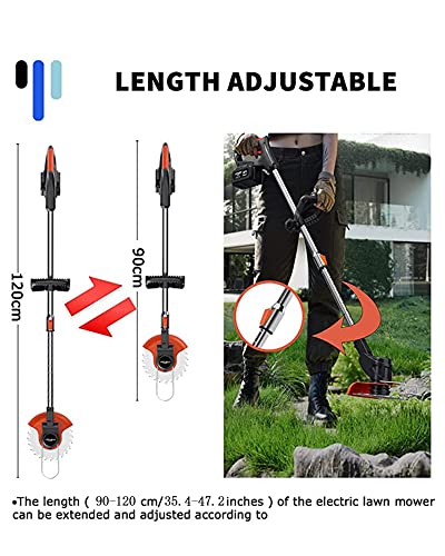 Electric String Trimmer Weed Wacker Lawn Edger with 2 Li-Ion Battery 1 Charger and 16 Cutting Blades for Lawn Yard Garden Bush Trimming & Pruning