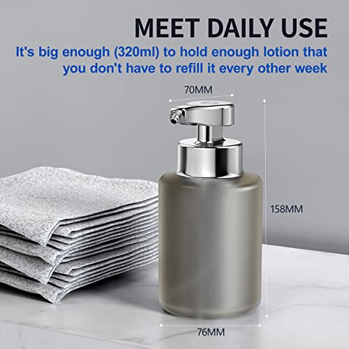 SYMINI Automatic Soap Dispenser, 11 oz Foam Hand Soap Dispenser, Rechargeable Touchless Foam Soap Dispenser for Bathroom Kitchen Office (Grey)