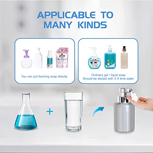 SYMINI Automatic Soap Dispenser, 11 oz Foam Hand Soap Dispenser, Rechargeable Touchless Foam Soap Dispenser for Bathroom Kitchen Office (Grey)