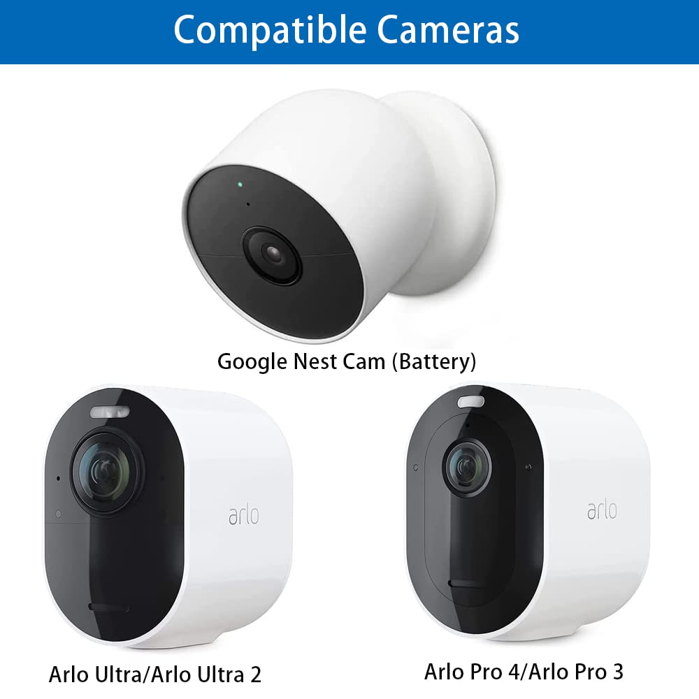 VVHOOY Anti-Drop Security Chain Compatible with Google Nest Cam(Battery)/Arlo Pro 4 3 Ultra 2/Simplisafe Outdoor/Noorio B200 Wireless, Security Cable with Anti-Theft Screws, 2 Pack