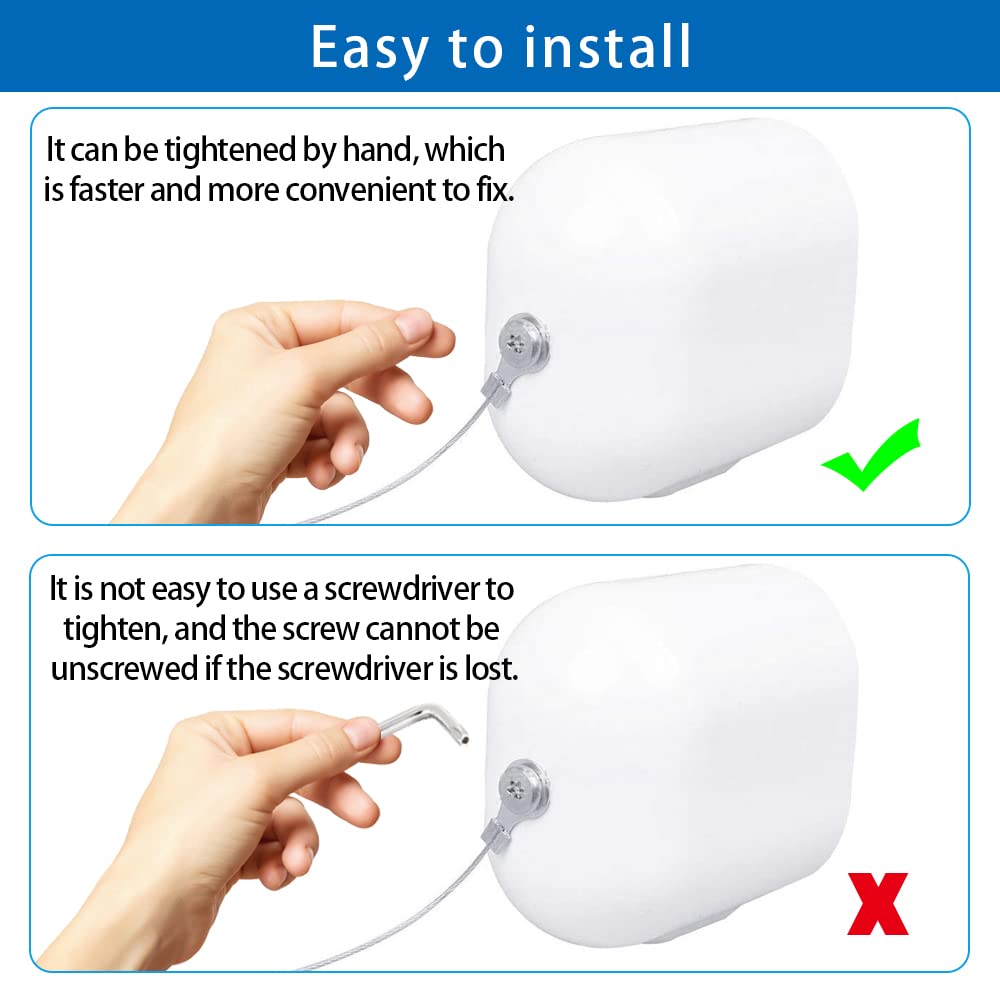 VVHOOY Anti-Drop Security Chain Compatible with Google Nest Cam(Battery)/Arlo Pro 4 3 Ultra 2/Simplisafe Outdoor/Noorio B200 Wireless, Security Cable with Anti-Theft Screws, 2 Pack