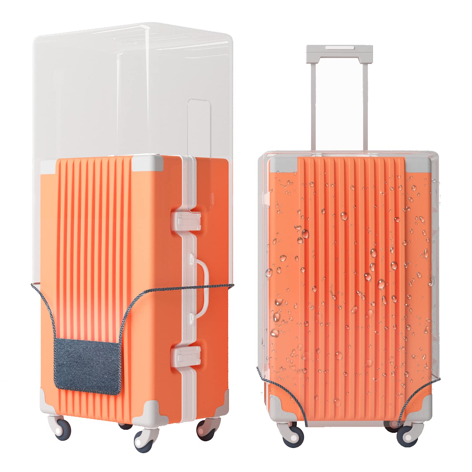 Esholife Clear PVC Luggage Cover Protectors 24 Inch Suitcase Cover for Suitcase TSA Approved 22-25Inch (22.44''H x 16.14''L x 11.41''W)