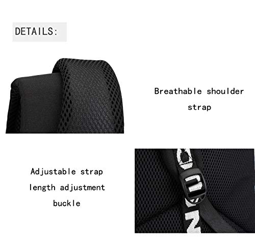 Gmoke Cartoon Canvas Laptop Backpack for Teen, Backpack for Women Men with USB Charging Port. (Blue8)