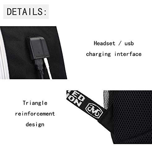 Gmoke Cartoon Canvas Laptop Backpack for Teen, Backpack for Women Men with USB Charging Port. (Blue8)