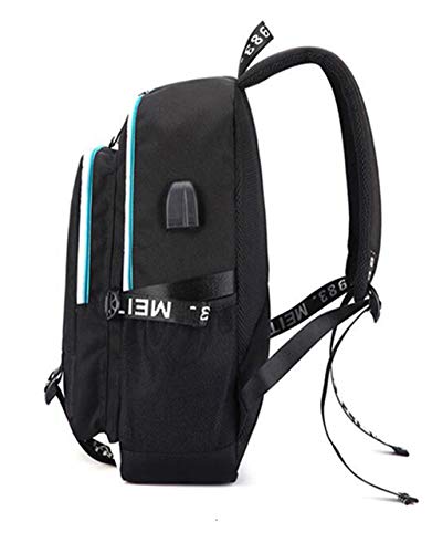 Gmoke Cartoon Canvas Laptop Backpack for Teen, Backpack for Women Men with USB Charging Port. (Blue8)