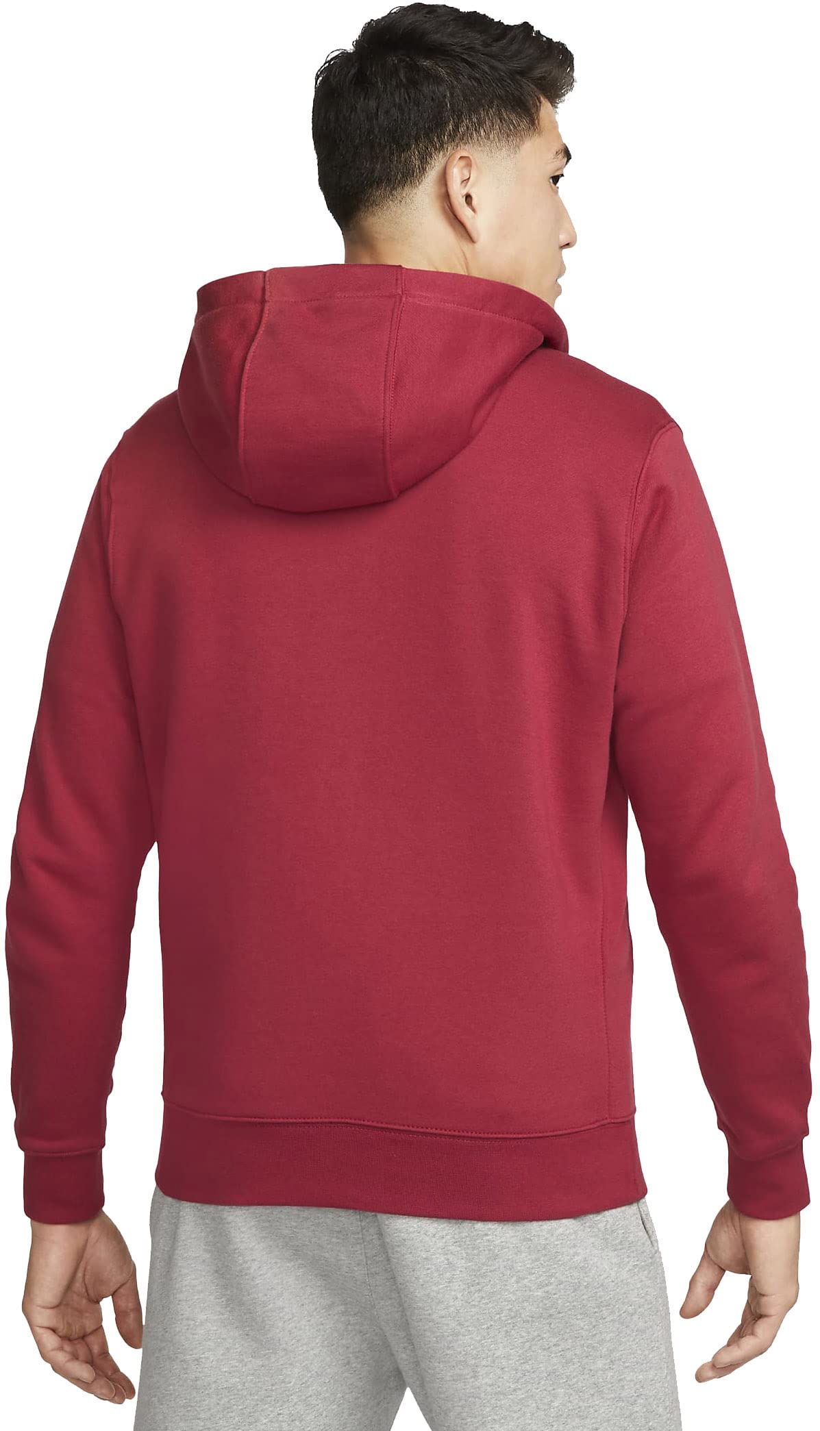 Nike "Sportswear Club Fleece Men's Full-Zip Hoodie (BV2645-690) Pomegranate, Size: Small