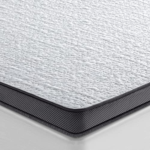 UniPon 2 Inch Memory Foam Mattress Topper Queen Cooling Mattress Topper Charcoal Infused Bed Topper with Tencel Fiber Ingredient Removable Cover