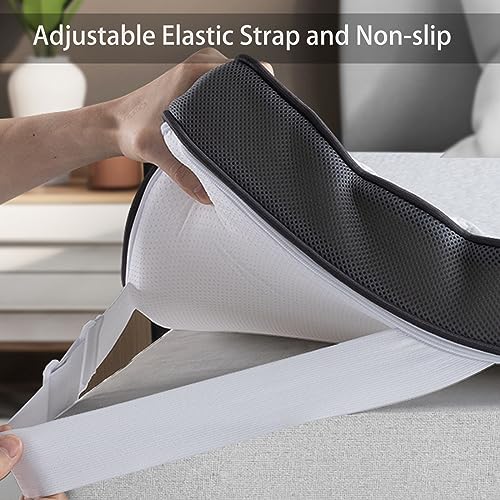 UniPon 2 Inch Memory Foam Mattress Topper Queen Cooling Mattress Topper Charcoal Infused Bed Topper with Tencel Fiber Ingredient Removable Cover