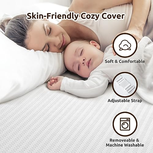 UniPon 2 Inch Gel-Infused Memory Foam Mattress Topper for Full Size Bed, Ventilated Bed Foam Topper for Back Pain and Pressure Relief, High-Density Cooling Mattress Pad with Removable & Soft Cover