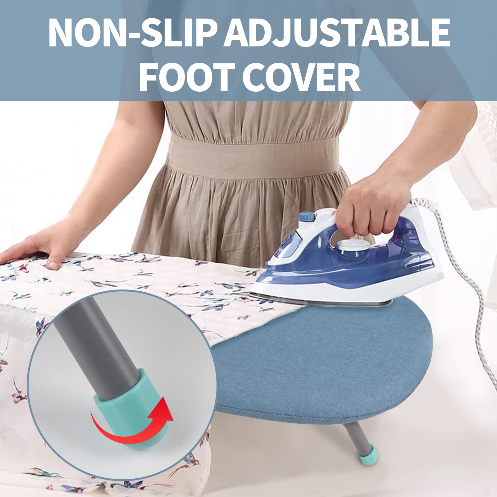Foldable Ironing Board, Travel Ironing Board with Heat Resistant Ironing Board Cover, Easily Folds for Convenient Storage.