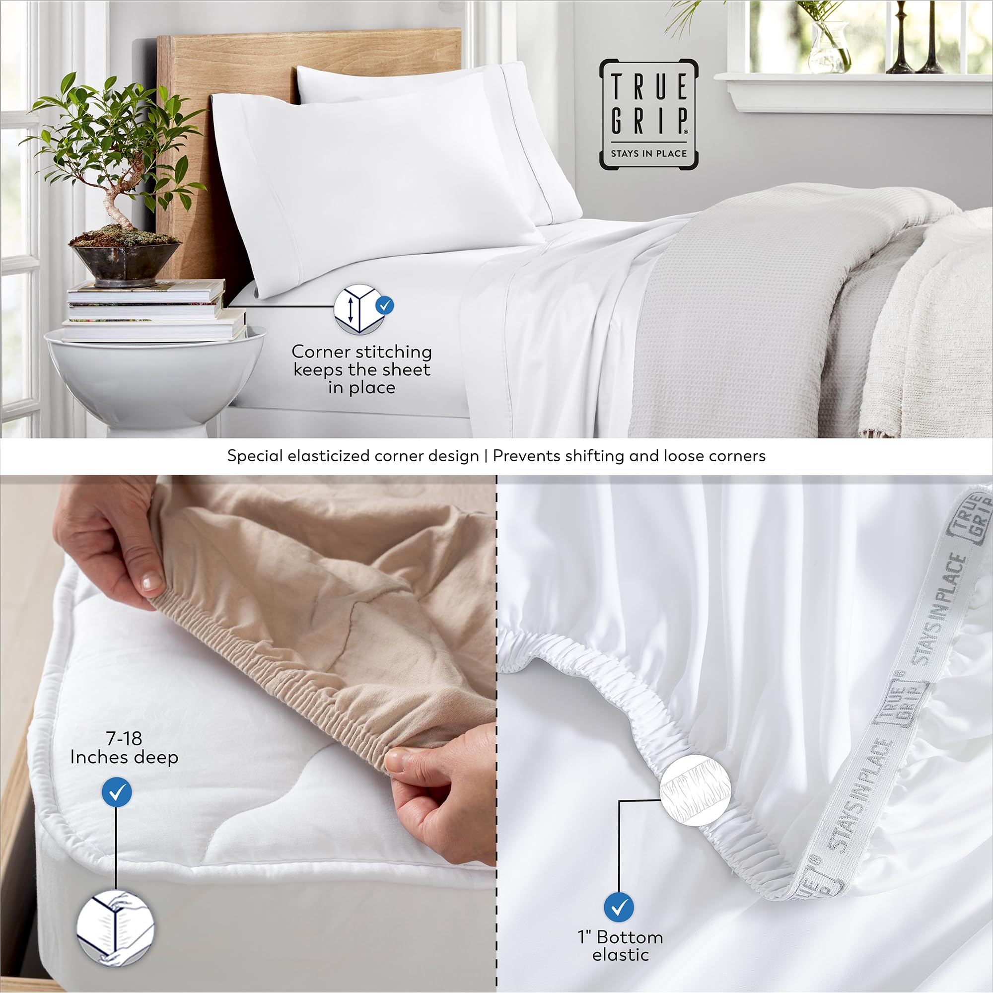 AIREOLUX 100% Cotton Snow Bed Sheet Set Full Size, 600 Thread Count Sheets - Wrinkle-Resistant Ultra-Soft & Silky Sateen Sheets (1 Flat, 1 Fitted Sheet & 2 Pillowcases) with Deep Pocket Sheets