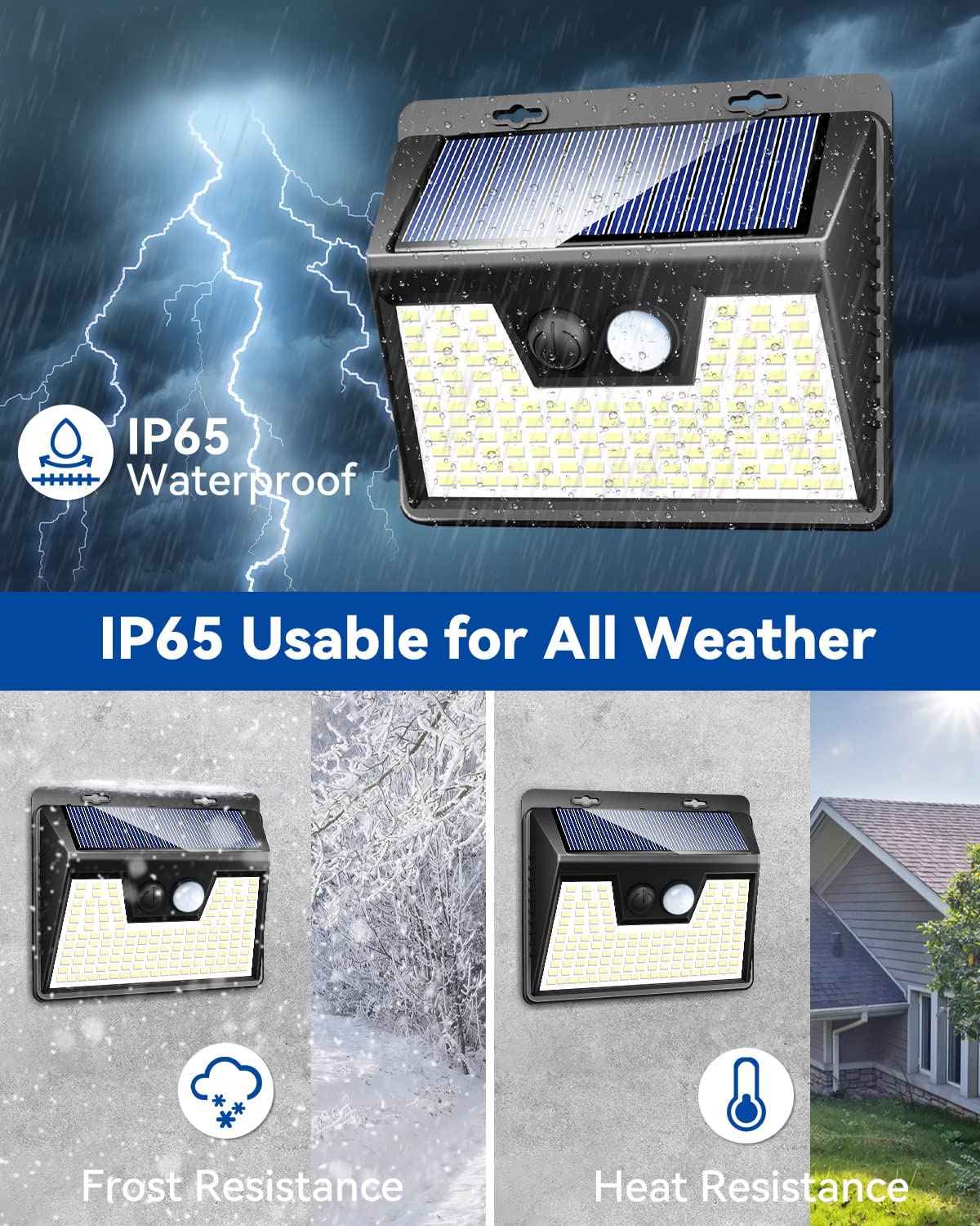 Peasur Solar Lights Outdoor Motion Sensor, 6 Pack 140 LED Solar Powered Fence Light Waterproof, 3 Modes Solar Security Wall Lighting for Outside Yard Deck Garden