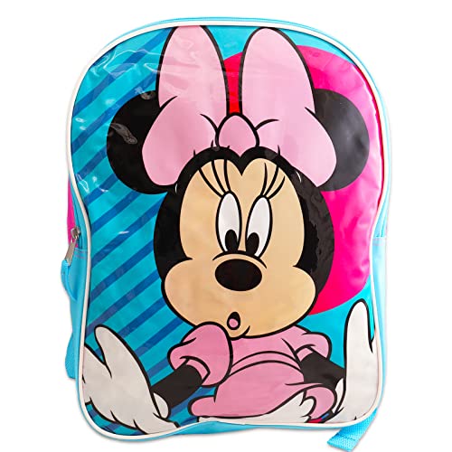 Minnie Mouse Backpack with Lunch Box - Bundle with Minnie Mouse Backpack for Girls 6-8, Minnie Mouse Lunch Bag, Stickers, Water Pouch, More | Minnie Mouse Backpack Toddler