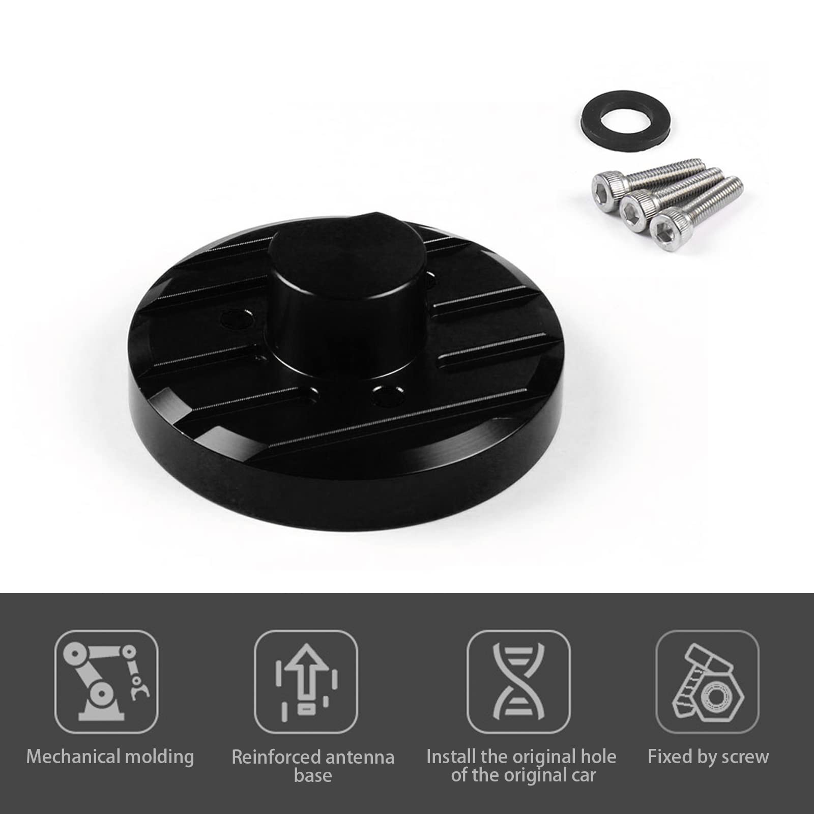 Miytsya 1 PC Car Antenna Base Decorative Cover, Radio Antenna Base Protection Case Accessories, for 2007-2022 Jeep Wrangler JK/JL ABS Frame Bezel Protective Shell (Black)