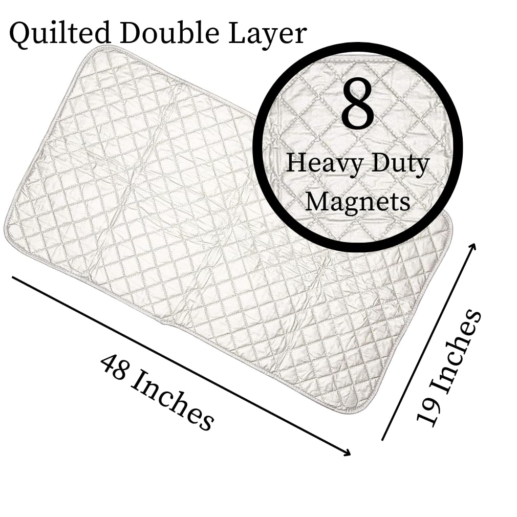 Evelots Ironing Mat Pad for Top of Washer, Dryer, Table - Portable Iron Board Replacement - 8 Strong Magnets - Heat Resistant - Extra Long 48 Inches