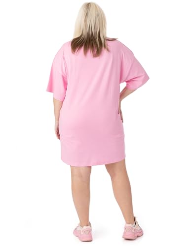 Barbie Womens Oversized T-Shirt Dress | Ladies California Vibes Doll Short Sleeve Summer Outfit | Pink Graphic Tee