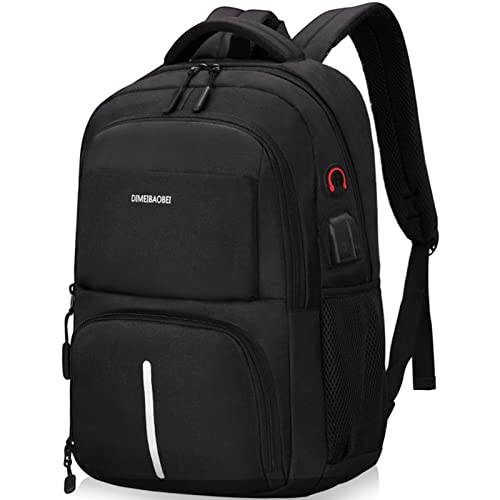Backpack for Men, School Backpack For Traveling with USB Charging Port, Durable, Waterproof & Anti Theft 16 In Laptop Backpack for College Students, Business Computer Work Daily Daypack, Black
