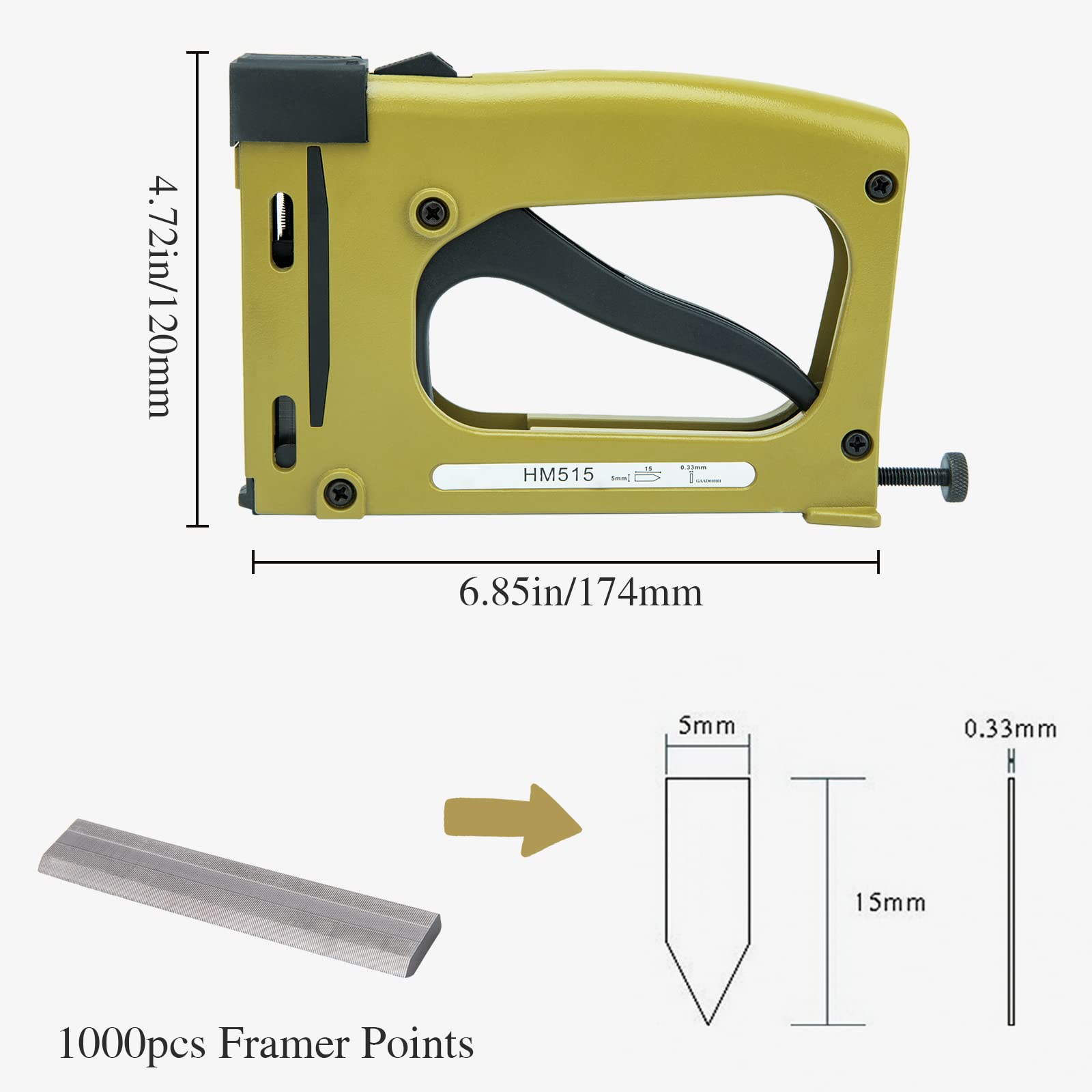 Point Drivers for Picture Framing, Picture Frame Stapler Point Driver Gun with 1000 Points for Joiner DIY - Picture Frame Backing Stapler