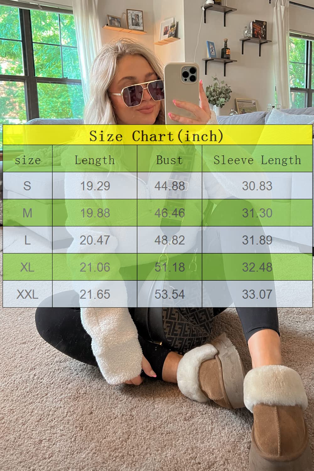 Womens Fleece Hoodies Half Zipper Sherpa Hooded Pullover Crop Long Sleeve Zip Up Jacket Coats Beige