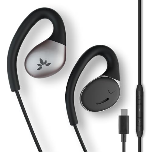 Avantree Resolve-C - USB-C Wired Open-Ear Earbuds with Mic & in-Line Volume Control, Designed for Small to Medium Ears and Compatible with New iPhone 15 & 16, Samsung, Google & Android Type C Phones