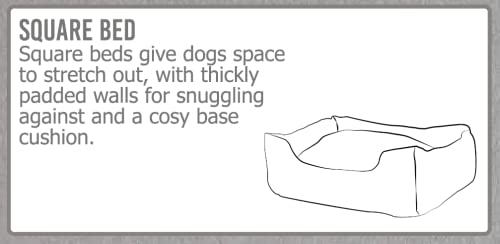 Sleepy Paws Ancol Square Bed for Dogs Navy and Iced Plush 70 x 60cm,Blue
