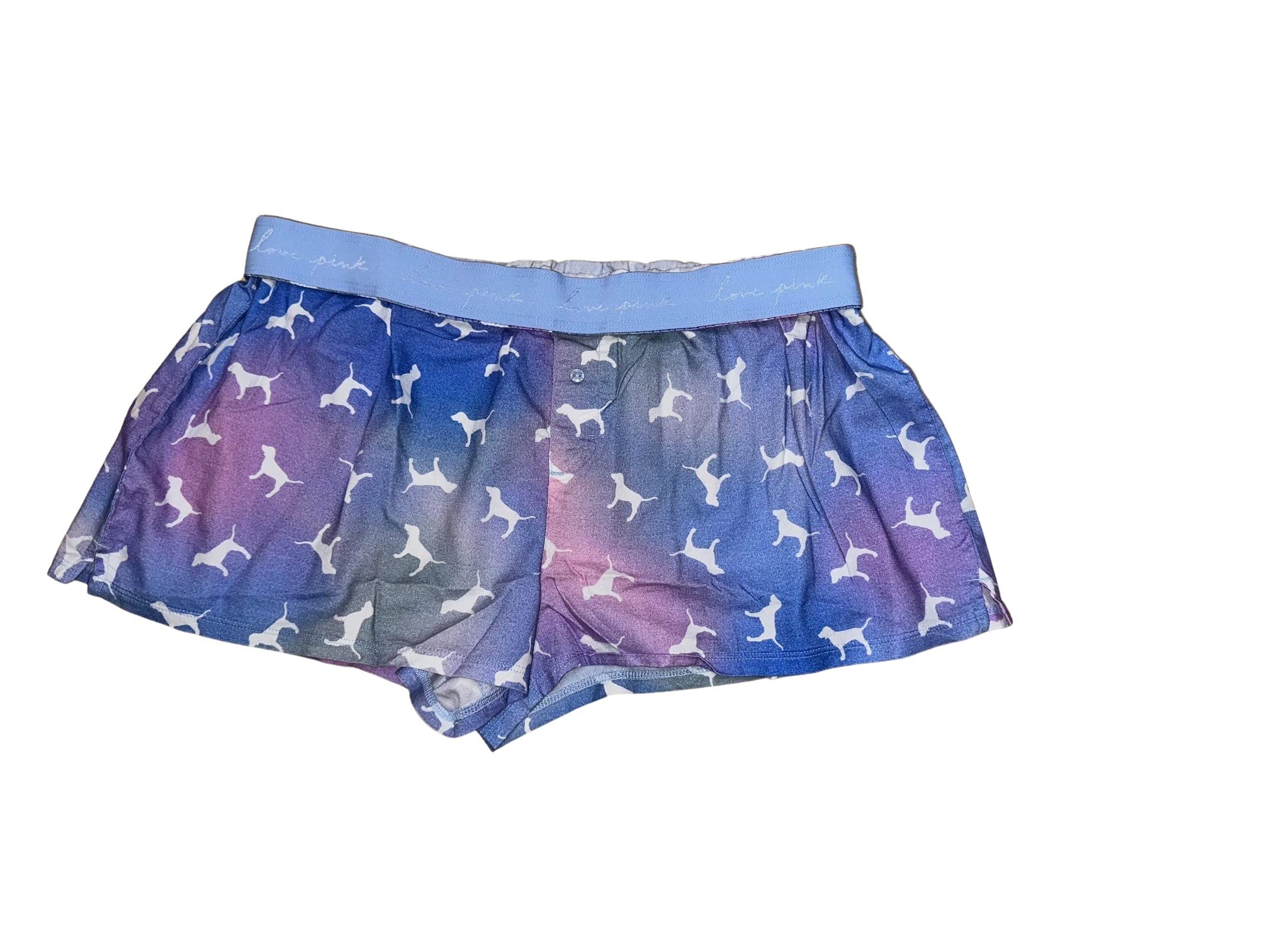 Victoria's Secret Pink Flannel Pajama Sleep Short Boxy Color Tie Dye Dog Logo New (US, Alpha, X-Large, Regular, Regular, Tie Dye Logo)