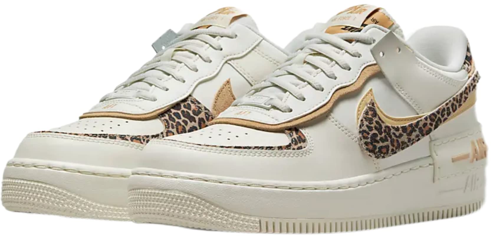 Nike Women's Air Force 1 shoe, Sail/Multi-color-sesame-black, 7.5