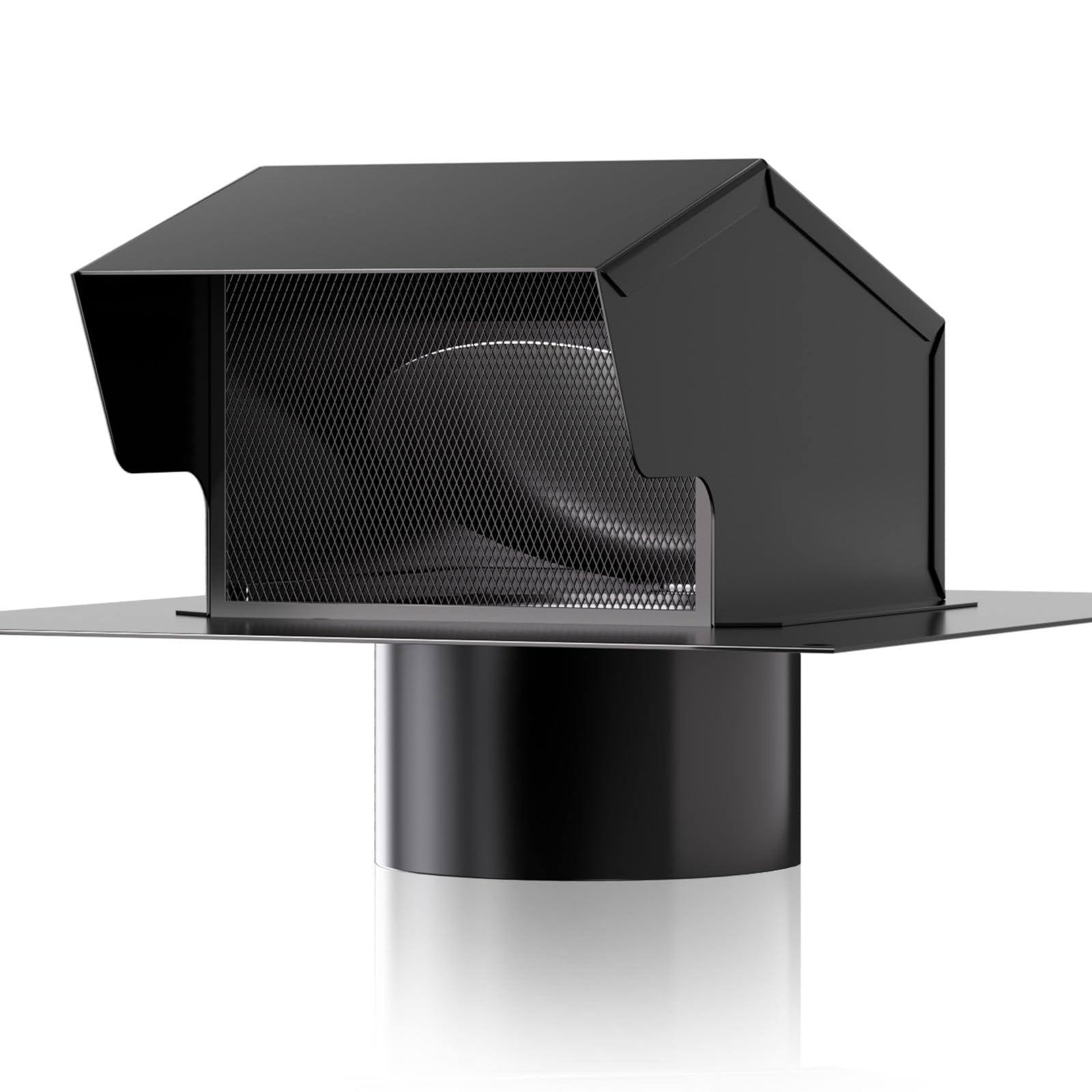 Roof Vent Cap - Hon&Guan Roof Vents 4 Inch Galvanized Steel Bathroom 4 Roof Exhaust Vent for Ventilation System-with Damper, Black