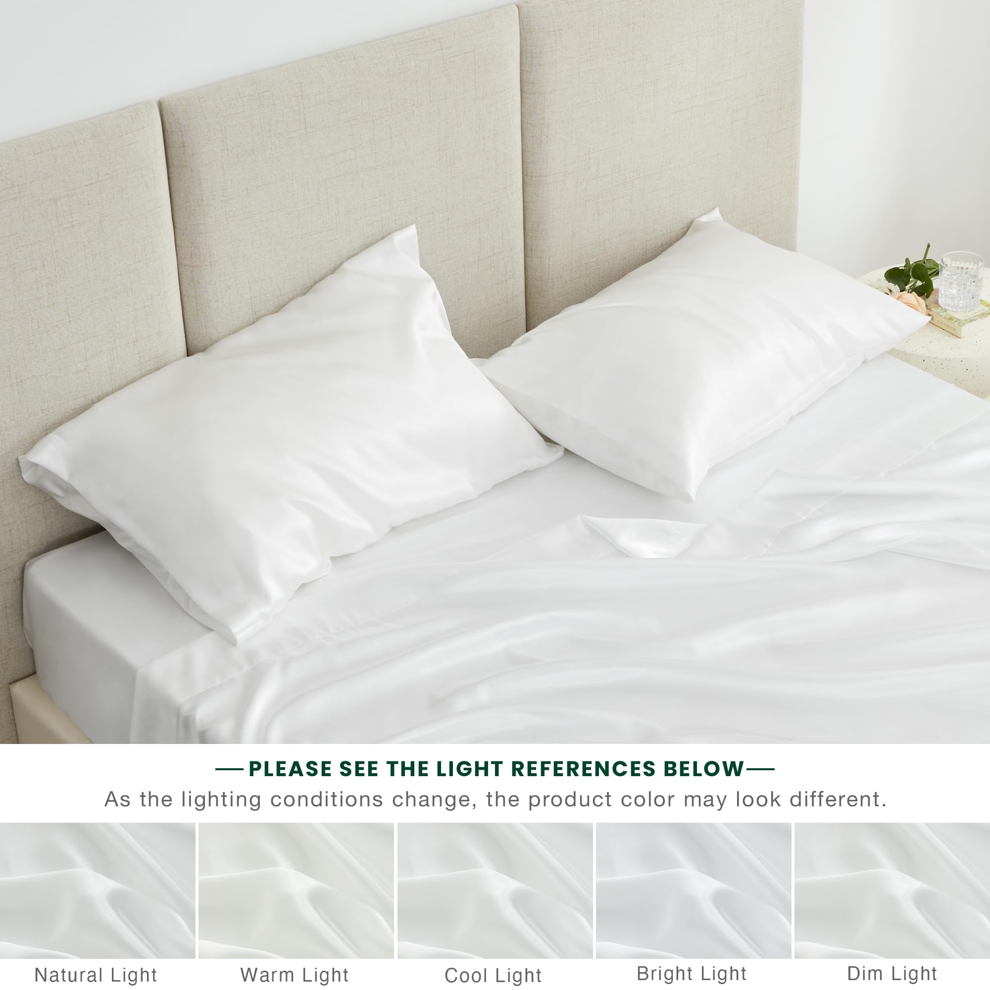 Love's cabin Twin Silky Soft Satin Bed Linen Set - 3 Piece with Deep Pockets, Luxury Satin Sheets, Wrinkle Resistant, Fits Mattresses up to 14''
