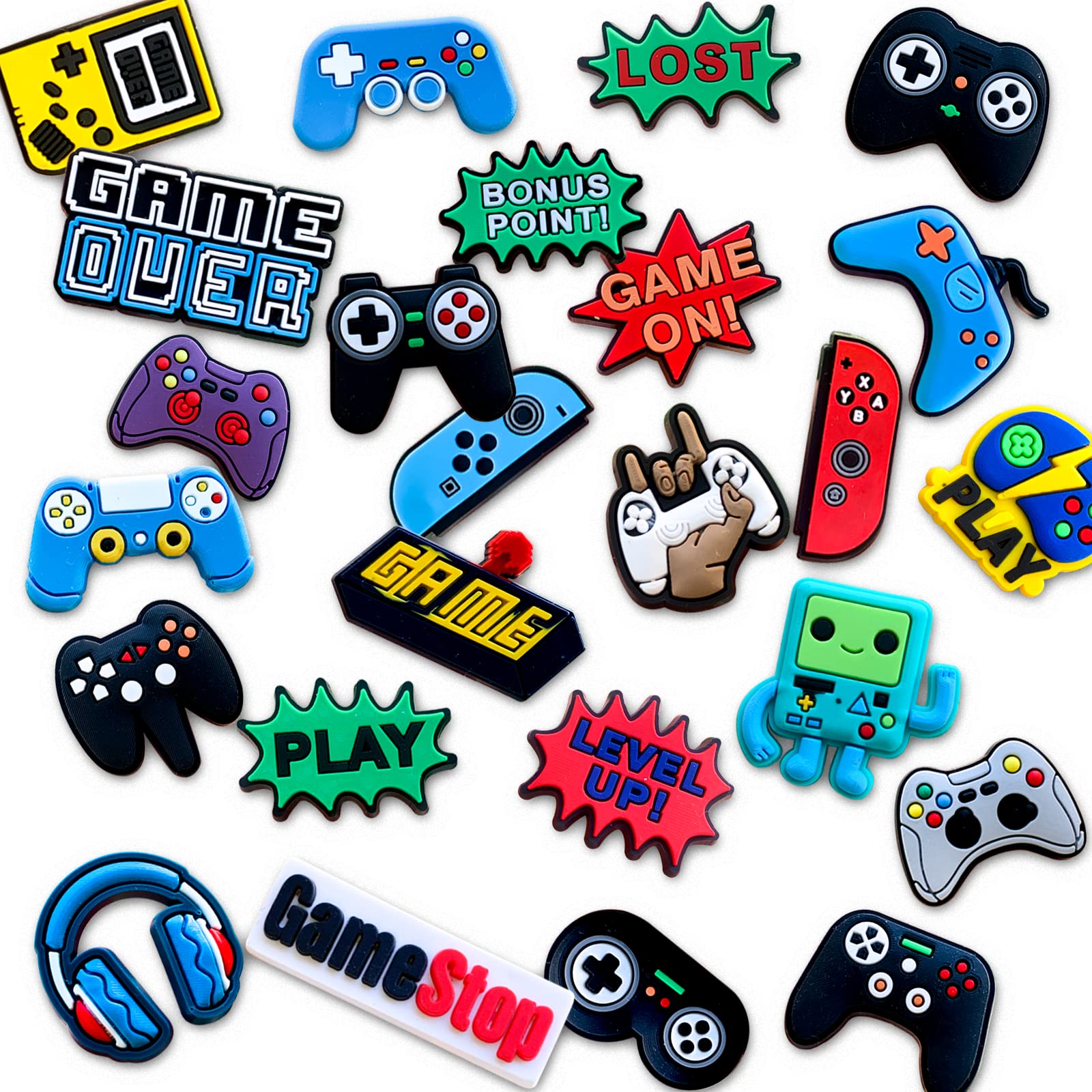 Euphaglaia 25 35Pcs Video Game Charms for Clog Shoes Decoration, Game Handle Charms Accessories for Adult Men (25)